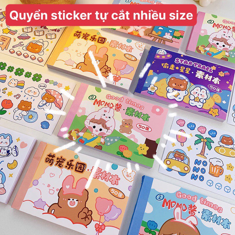Quyển Sticker tự cắt 50 trang gồm hơn 500 hình dán khác nhau | Shopee ...