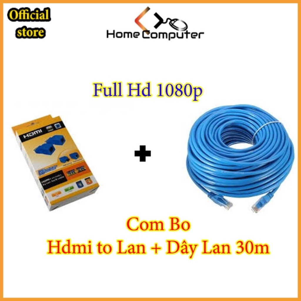Bộ HDMI to LAN 30m, kéo dài hdmi qua dây mạng 30m.bảo hành 6 tháng.Home Computer .Offical Store ...