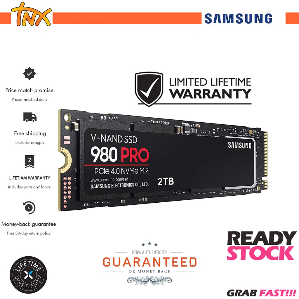SAMSUNG 980 PRO 256GB 512GB 1TB 2TB PCIe NVMe Gen4 Internal Gaming SSD ...