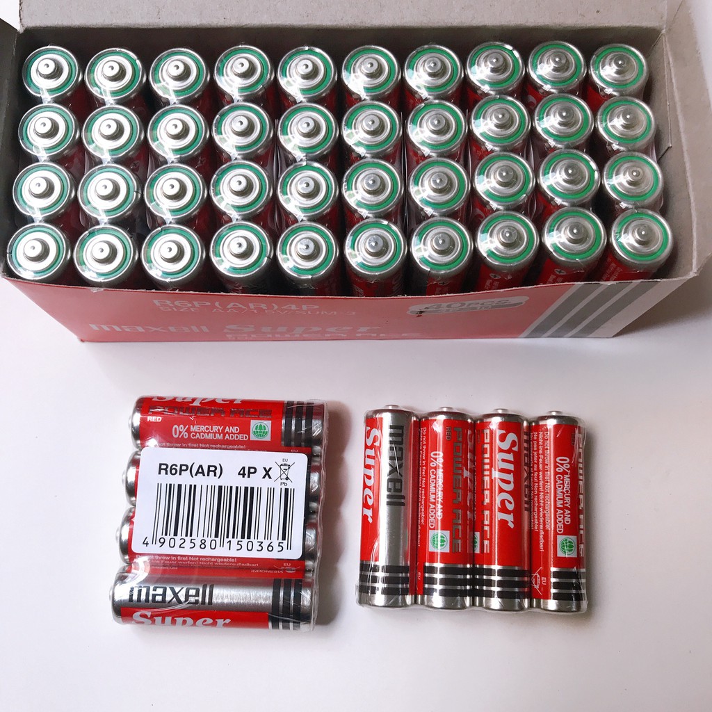[SALE] Hộp Pin 40 Viên Pin Tiểu AA 2a-1,5V (PIN MAXELL SUPER ĐỎ) | Shopee Việt Nam