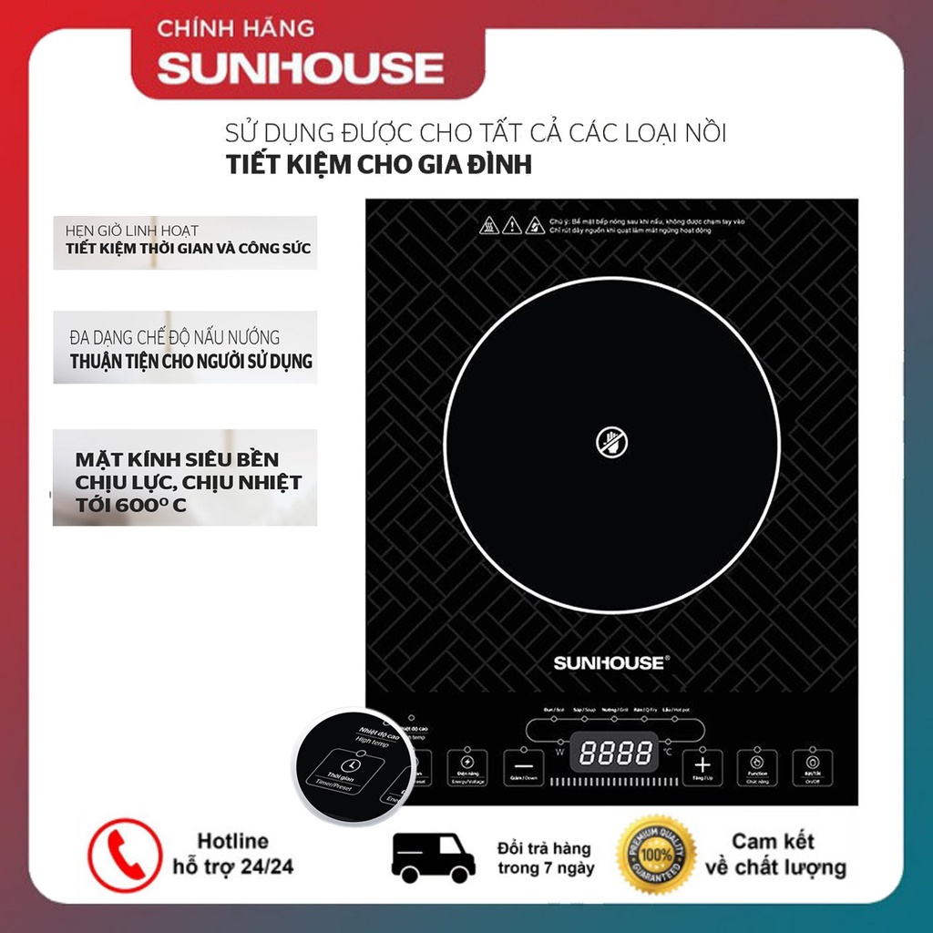 Bếp hồng ngoại SUNHOUSE SHD6011, Đẹp Sang Trọng - Mặt kính siêu bền ...