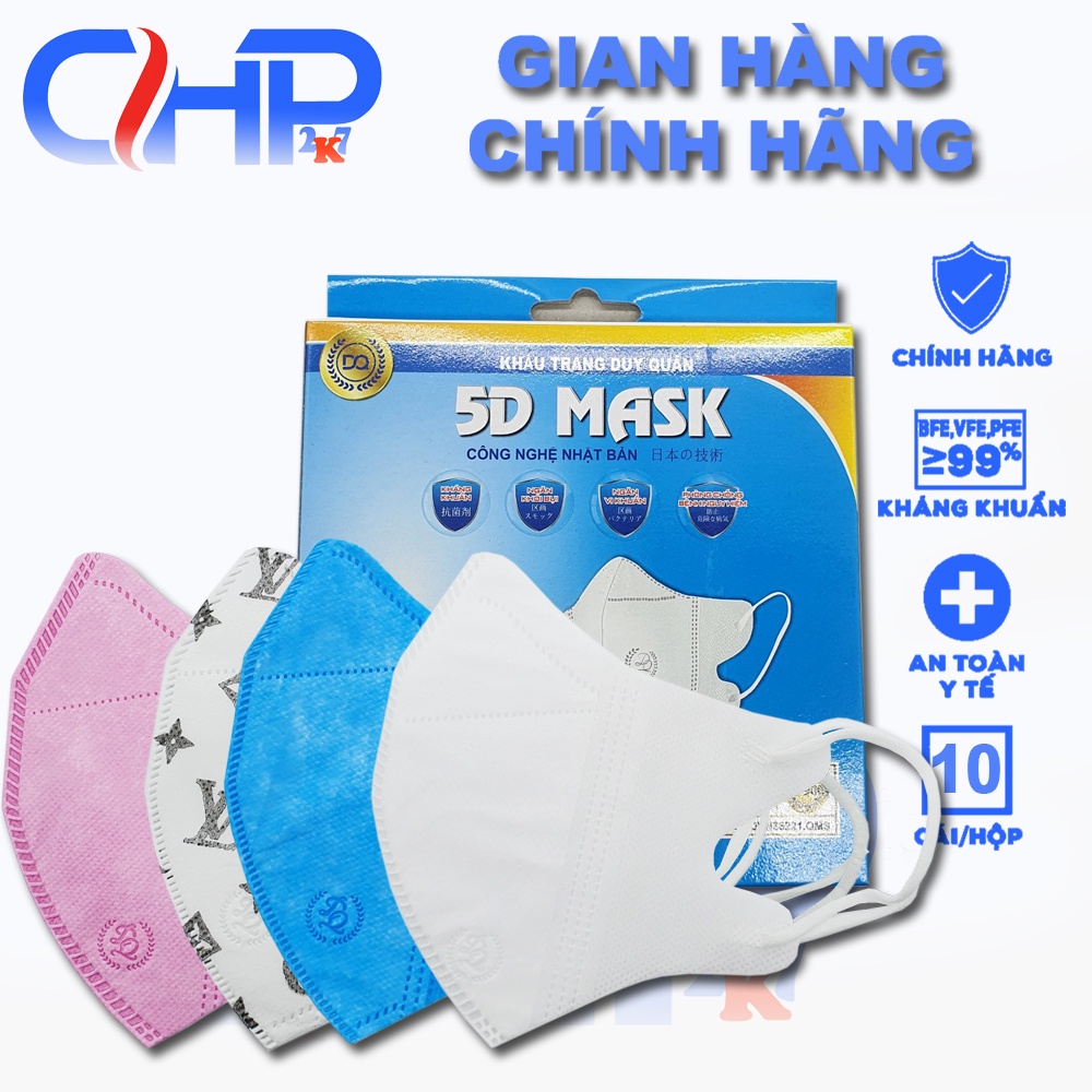( Giá sỉ 5D)Hộp khẩu trang 5D mask Duy Quân quai thun 10 cái | Shopee ...