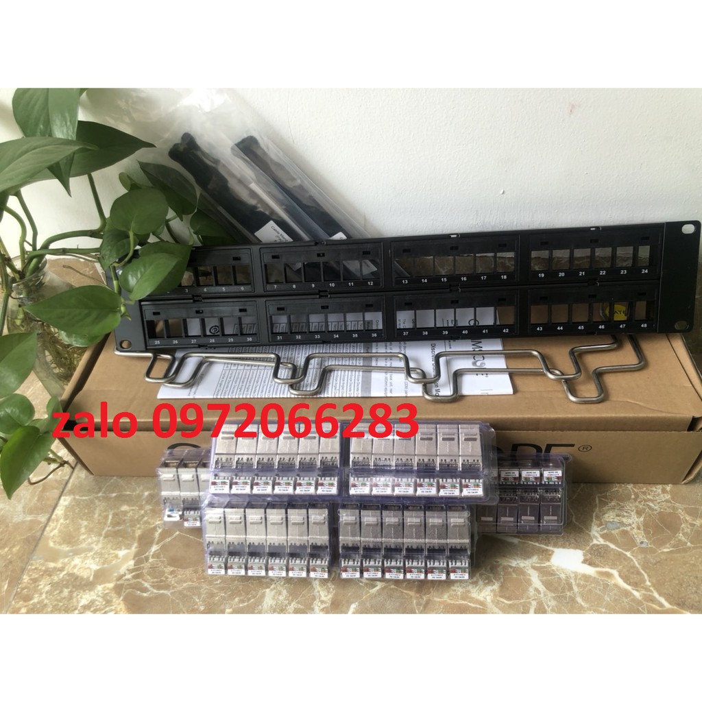 Patch Panel Cat6A chống nhiễu 48 port,UTP, 2U, 760162818 | UNP-6A-DM-2U ...