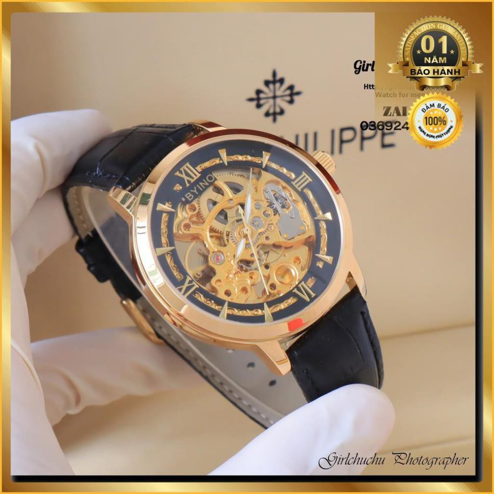 Đồng hồ cơ nam Byino chính hãng cơ lộ máy chạy tự động vĩnh viễn, máy ...