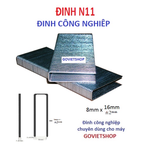 Đinh N11 dùng đóng thùng gỗ ván - đinh U8mm x 16mm - hộp có 9384 cây ...
