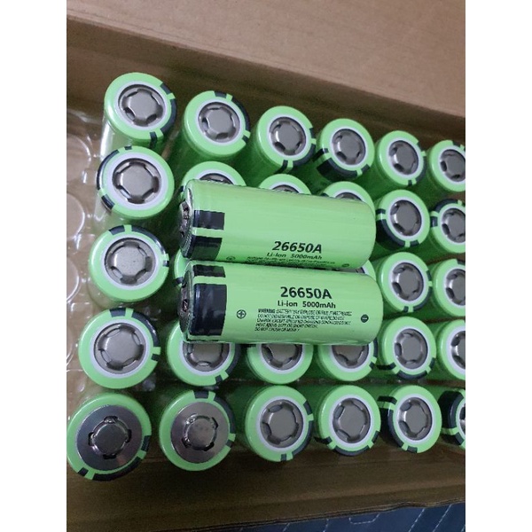 Pin 26650 5000mah, xả cao, có đầu lồi sử dụng cho đèn pin 2 pin nối ...