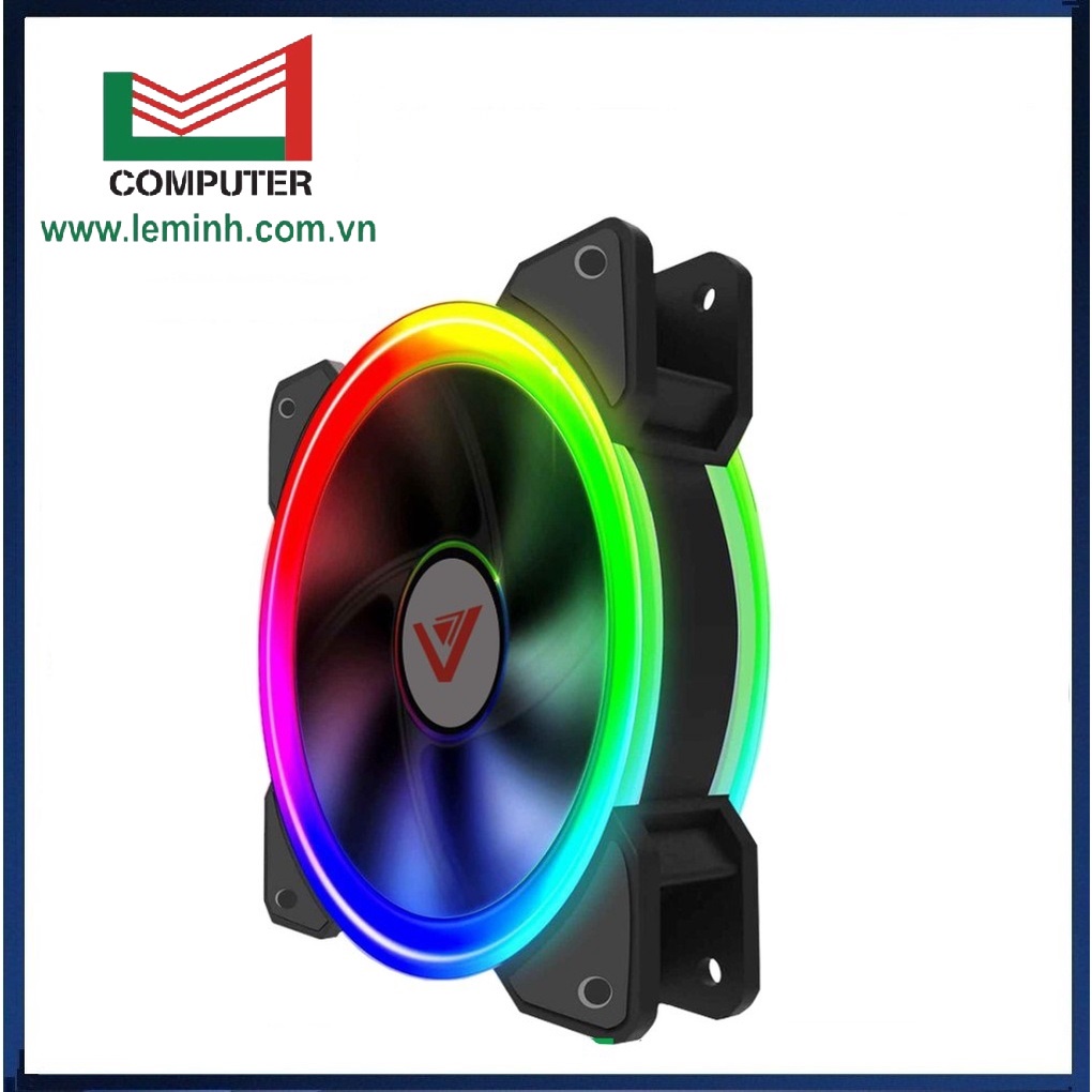 Quạt Tản Nhiệt Thùng Máy Vi Tính Fan case VSP V202 LED Double Circle 12Cm (2 mặt) | Shopee Việt Nam