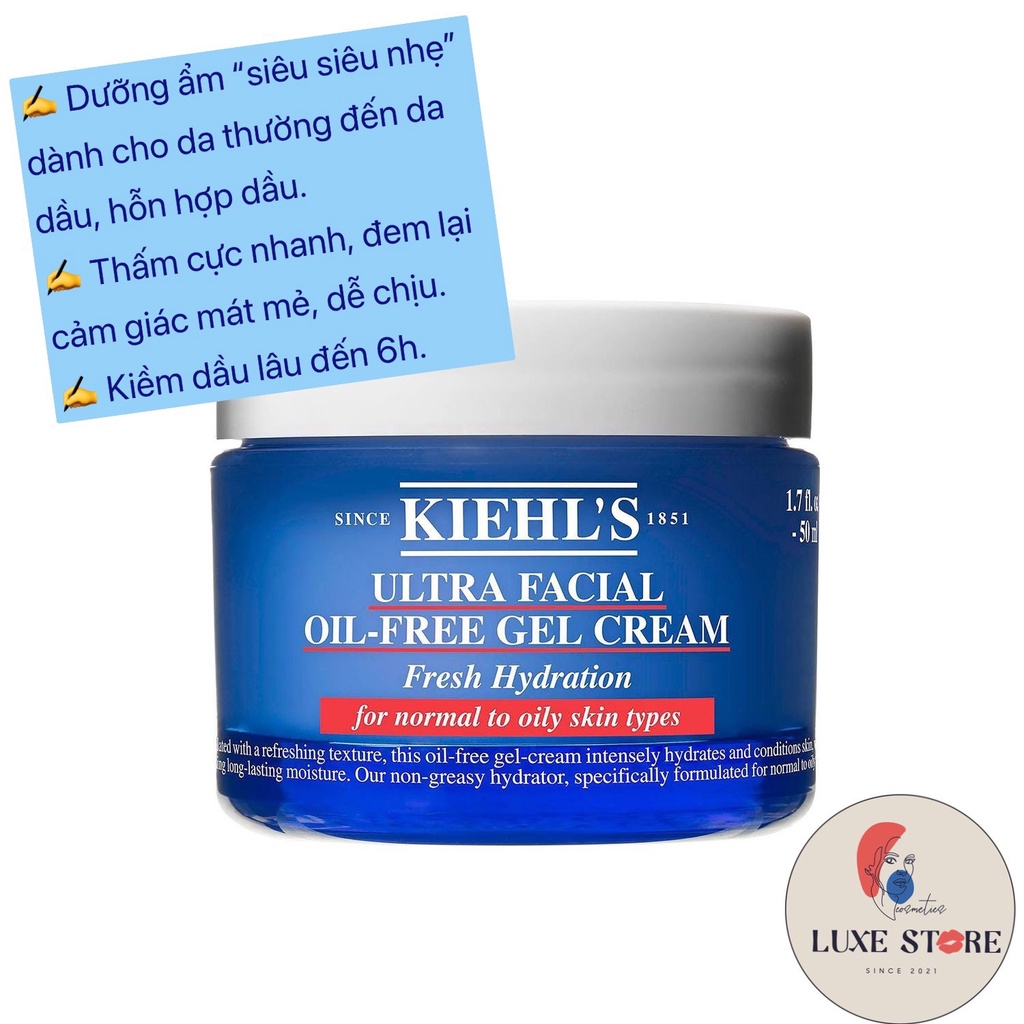 Kem Dưỡng Cấp ẩm Kiềm Dầu Kiehls Ultra Facial Oil Free Gel Cream 50ml