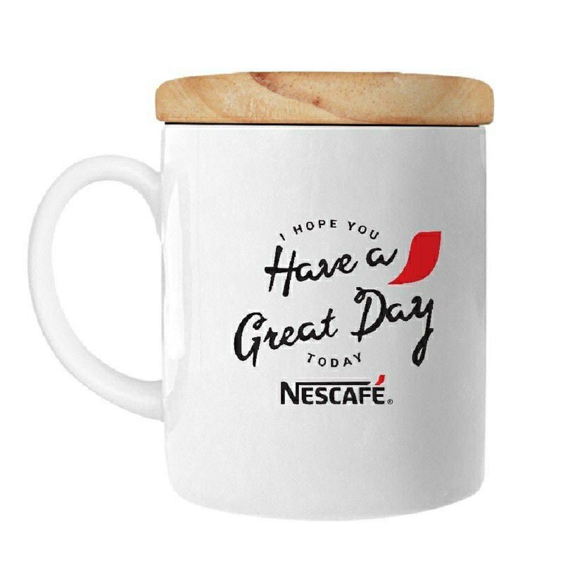 Cốc/Ly sứ nắp gỗ Nescafe | Shopee Việt Nam
