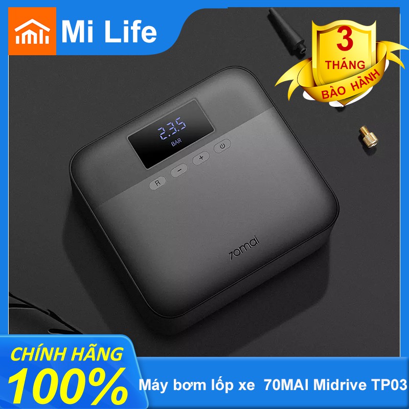 Máy bơm lốp xe ô tô Xiaomi 70MAI Midrive TP03 - Bơm cầm tay đa năng Xiaomi 70mai | Shopee Việt Nam