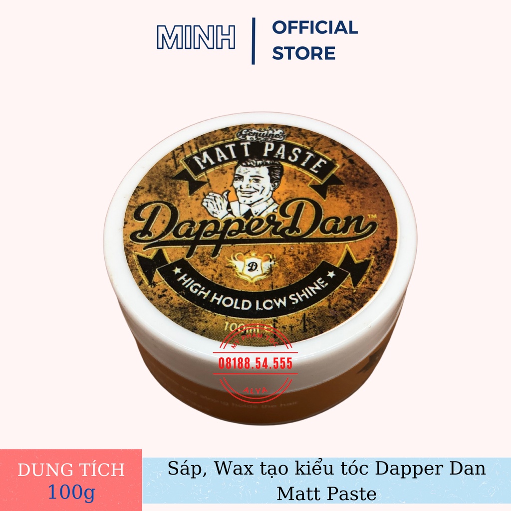 Sáp, Wax vuốt tóc Dapper Dan Matt Paste 100gr tạo kiểu giữ nếp cho tóc ...