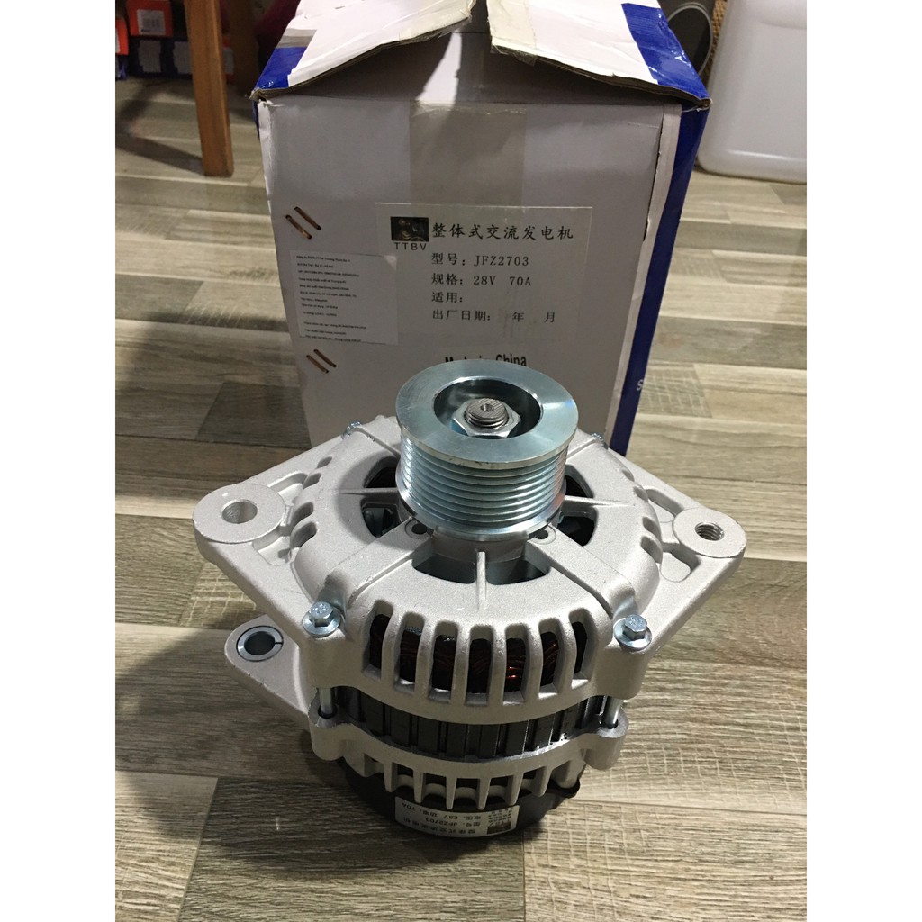 Máy phát điện JFW 2703 28v 70A 8pk tê tê bê vê dùng cho máy phát xe ô ...