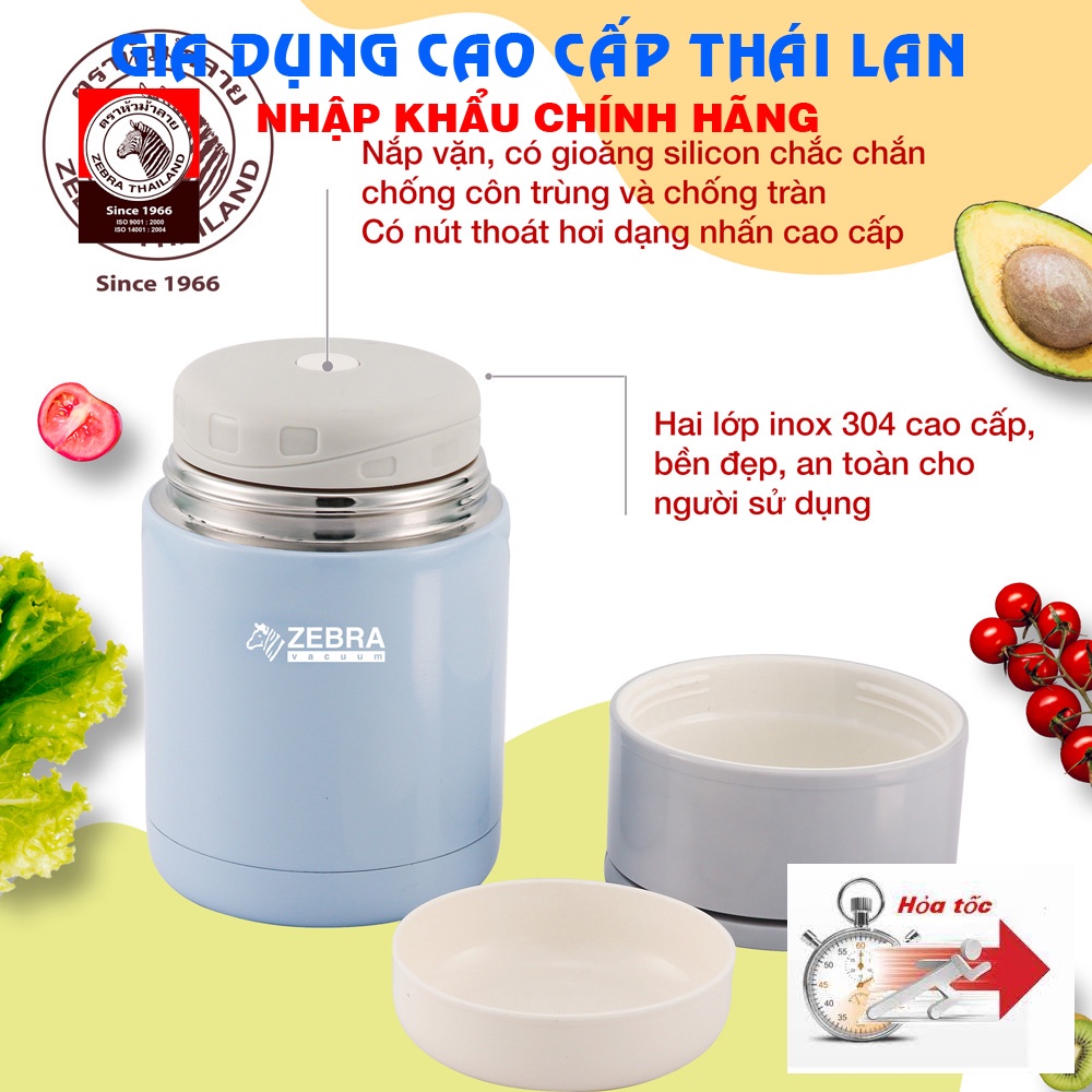 Camen giữ nhiệt inox 304 Zebra Happy Meal 0.8L - 152408 | Shopee Việt Nam