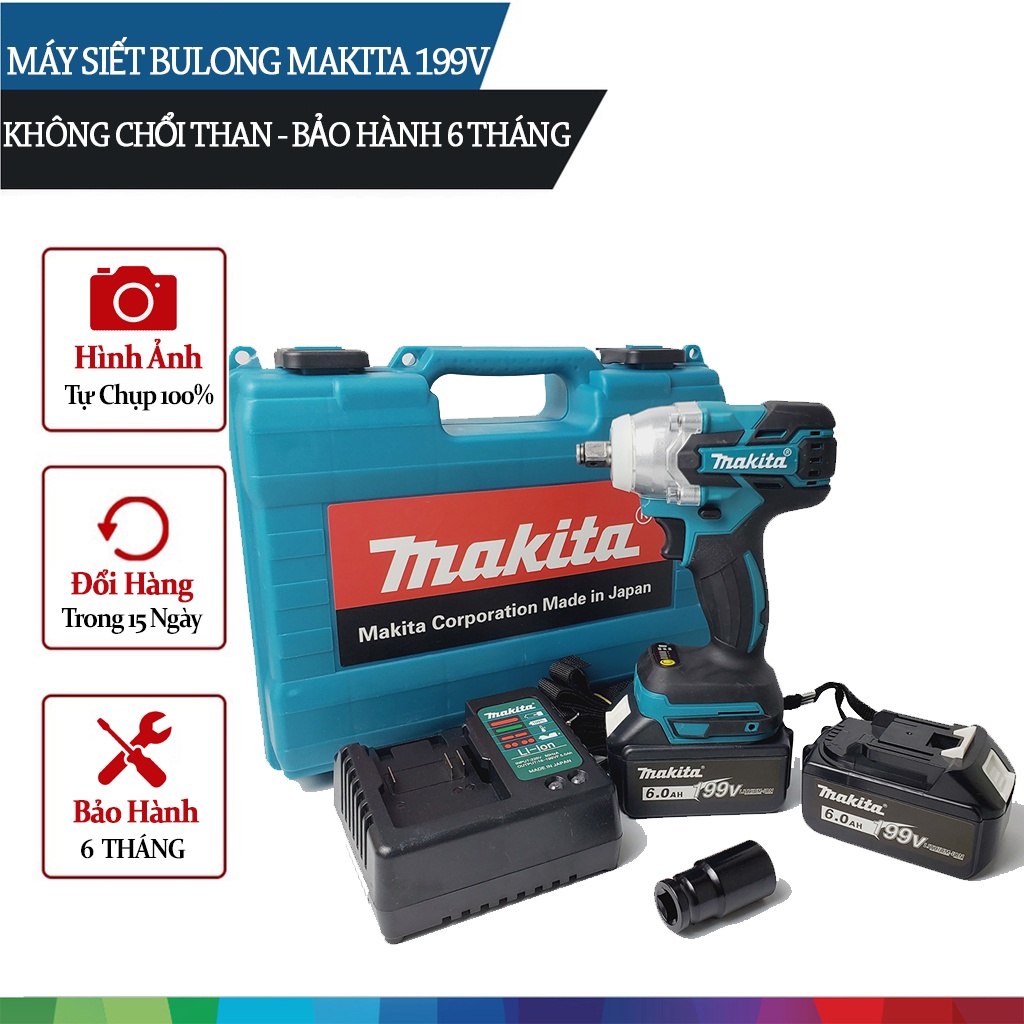 Máy Siết Bulong MAKITA 199V BH 6 Tháng - không chổi than | Shopee Việt Nam