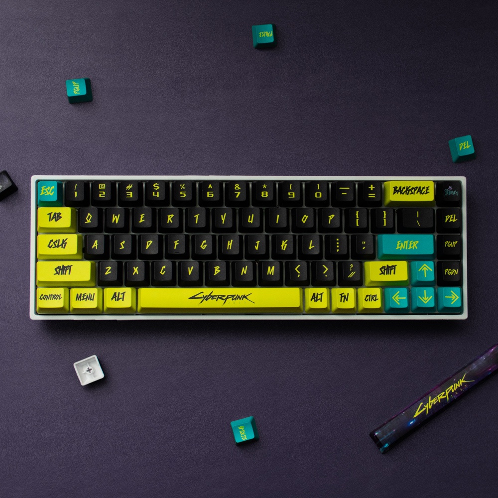 Cyberpunk keycaps OEM profile Dye-Sublimation PBT keycap 122keys ...