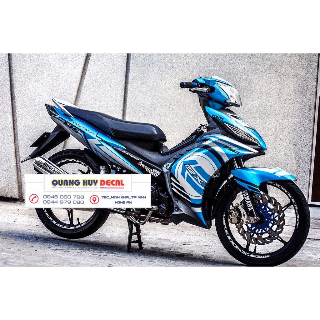 Tem trùm exciter 135 xanh trắng, độ team decal xe ex dán đời 2011-2014 ...