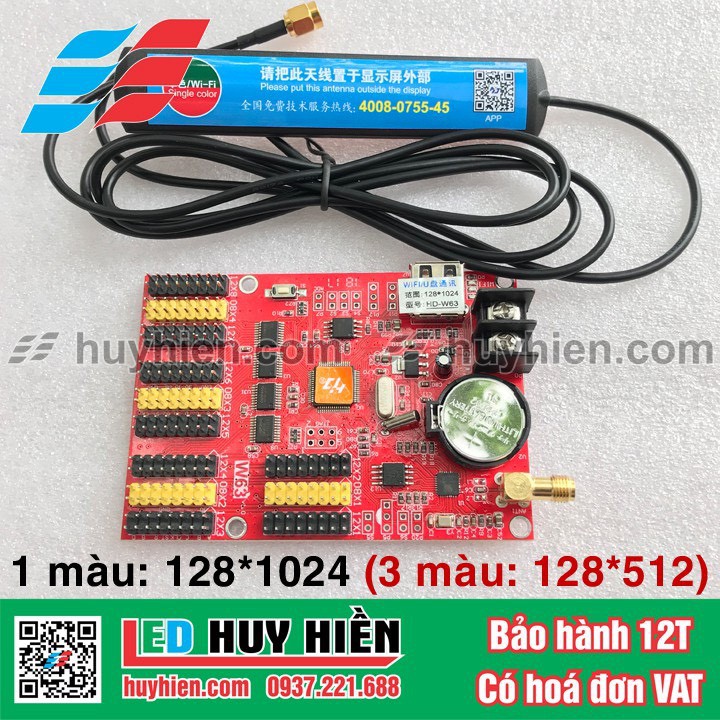 Card HD W63 (USB, WIFI) dùng cho 8 tầng module led 1 và 3 màu | Shopee ...