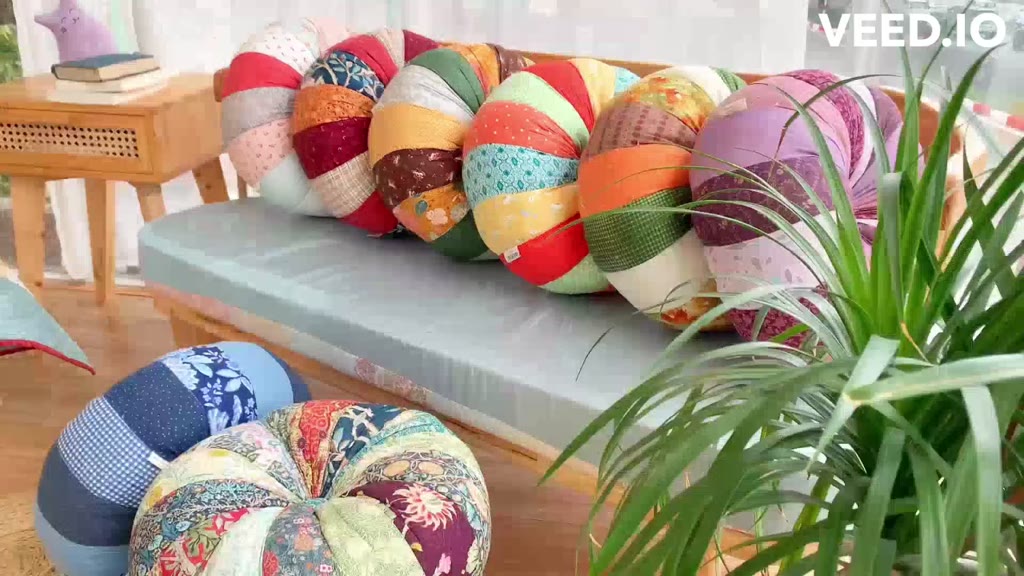 Gối tựa sofa, gối bí ghép vải Handmade nhiều màu LEE CORNER, may 2 lớp ...