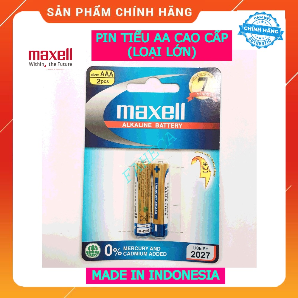 Pin kiềm AAA Maxell Alkaline 1 vĩ 2 viên, Hộp 20 viên pin 3a cao cấp ...