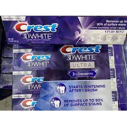Kem Đánh Răng CREST 3D White Vivid Mint Ultra 3in1 Benefits (147g) | Shopee Việt Nam