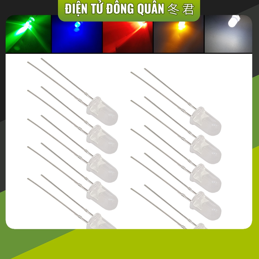 [HCM] COMBO 50 Led ruồi đục 5mm các màu đỏ/ xanh dương/ xanh lá / trắng ...