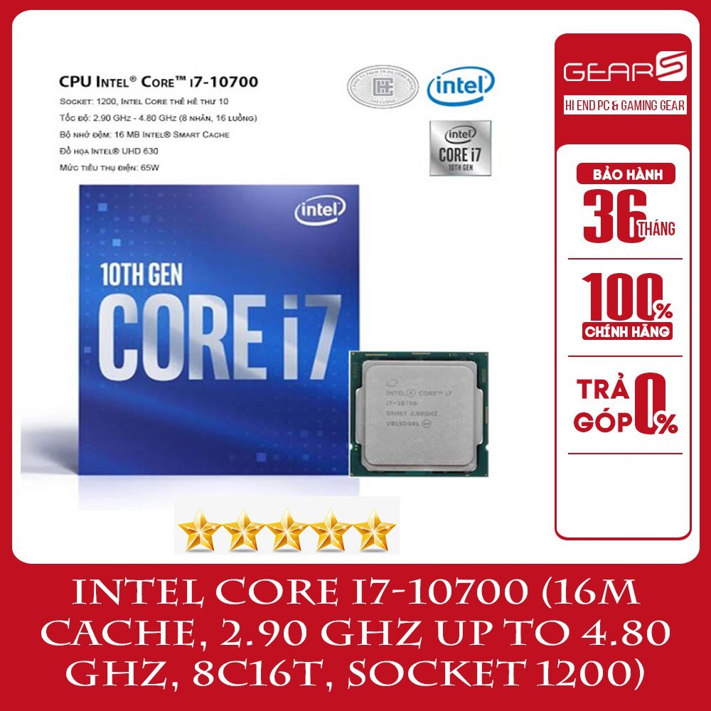 CPU Intel Core i7 10700 (2.9GHz turbo up to 4.8GHz, 8 core 16 Threads ...
