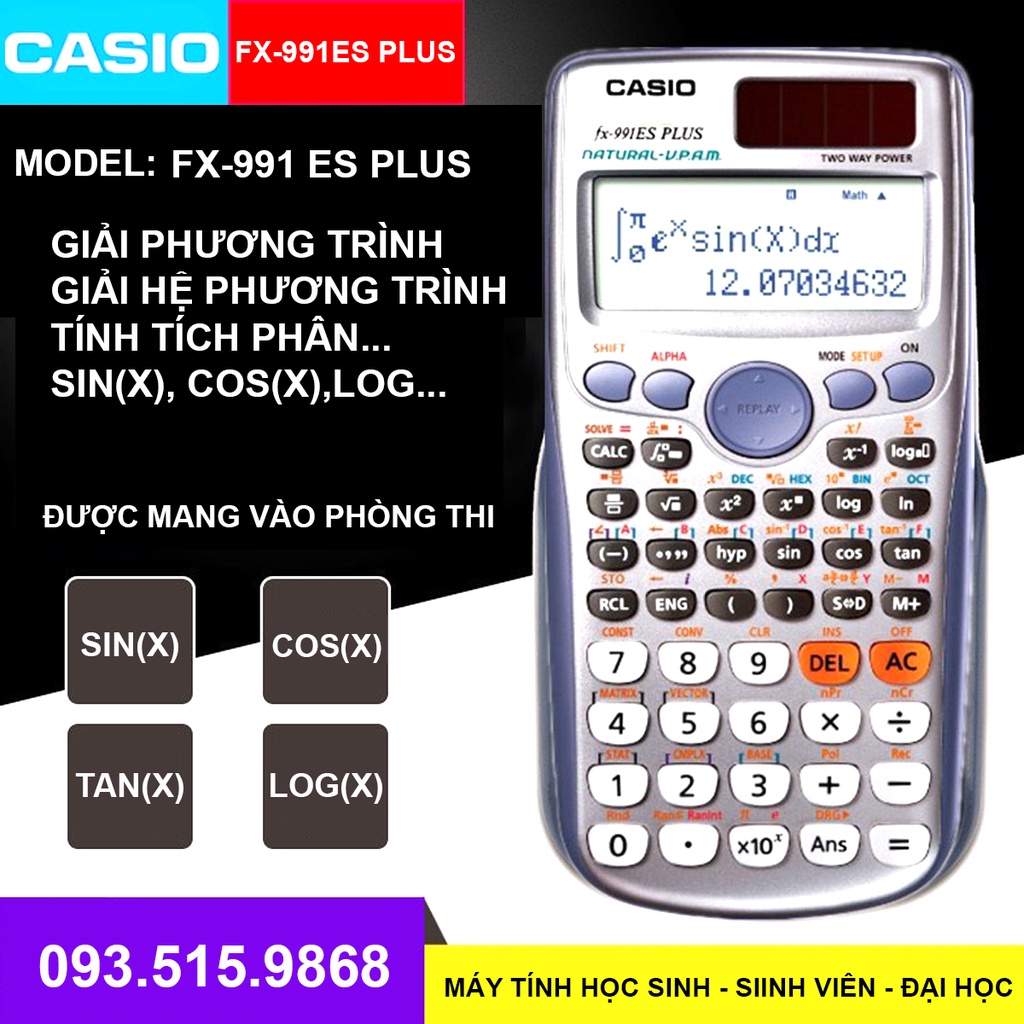 Máy Tính Casio FX 991 ES PLUS - Máy Tính Học Sinh , Sinh Viên , Đại Học - Bảo Hành 7 Năm ...