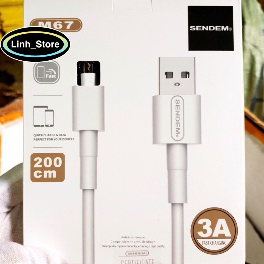 Cáp 2m M67 - Chính Hãng SenDem Cho Iphone và Samsung | Shopee Việt Nam