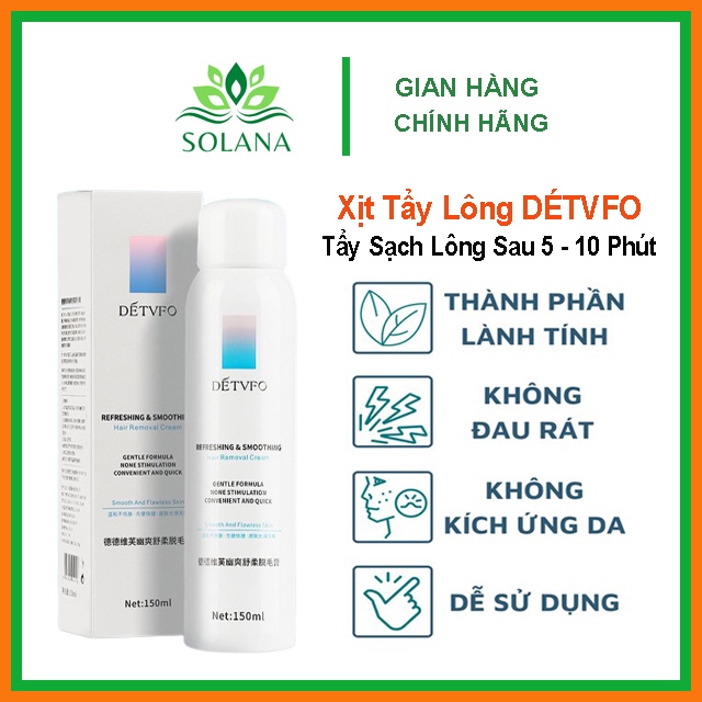 Kem tẩy lông chân DÉTVFO 150ML chai xịt bọt nano tẩy lông nách lông chân tay hiệu quả lành tính ...
