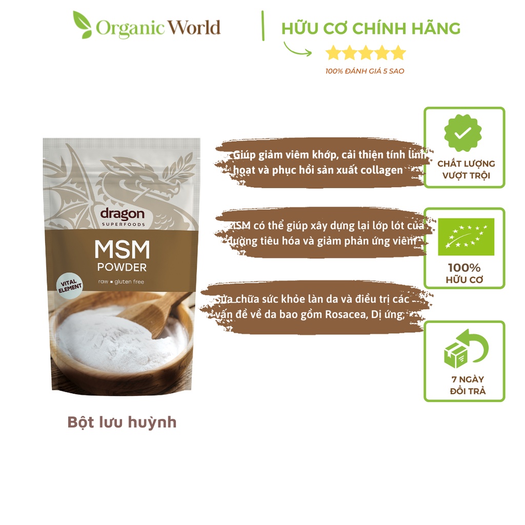 Bột MSM hữu cơ Dragon Superfoods 200g | Shopee Việt Nam