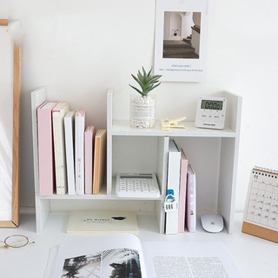 Kệ sách Mini để bàn, kệ gỗ đa năng 2 tầng gỗ MDF phủ Melamin decor góc ...