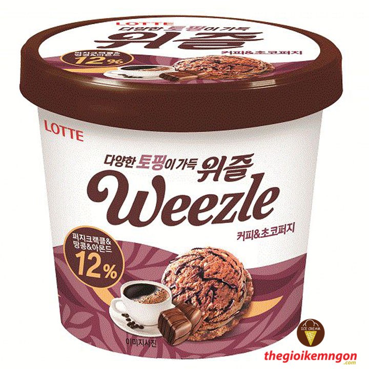 Kem hộp socola Lotte Weezle choco fudge Hàn Quốc 660ML | Shopee Việt Nam
