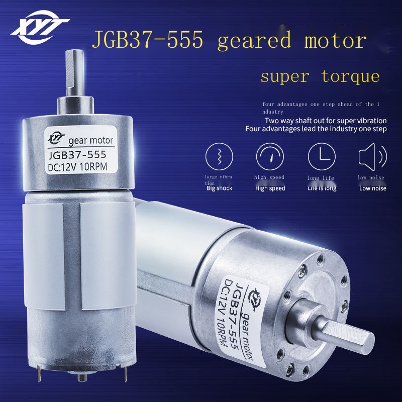 ♘Động cơ DC 555 DC Gear Motor Micro 12V 24V Tất cả các bánh răng kim loại Động cơ mô-men xoắn ...