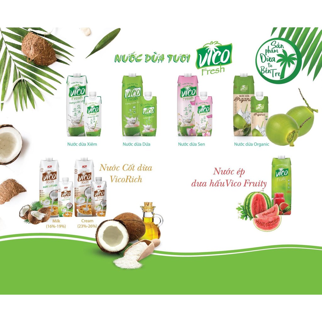 THÙNG 24 HỘP DỪA VICO FRESH 330ML | Shopee Việt Nam