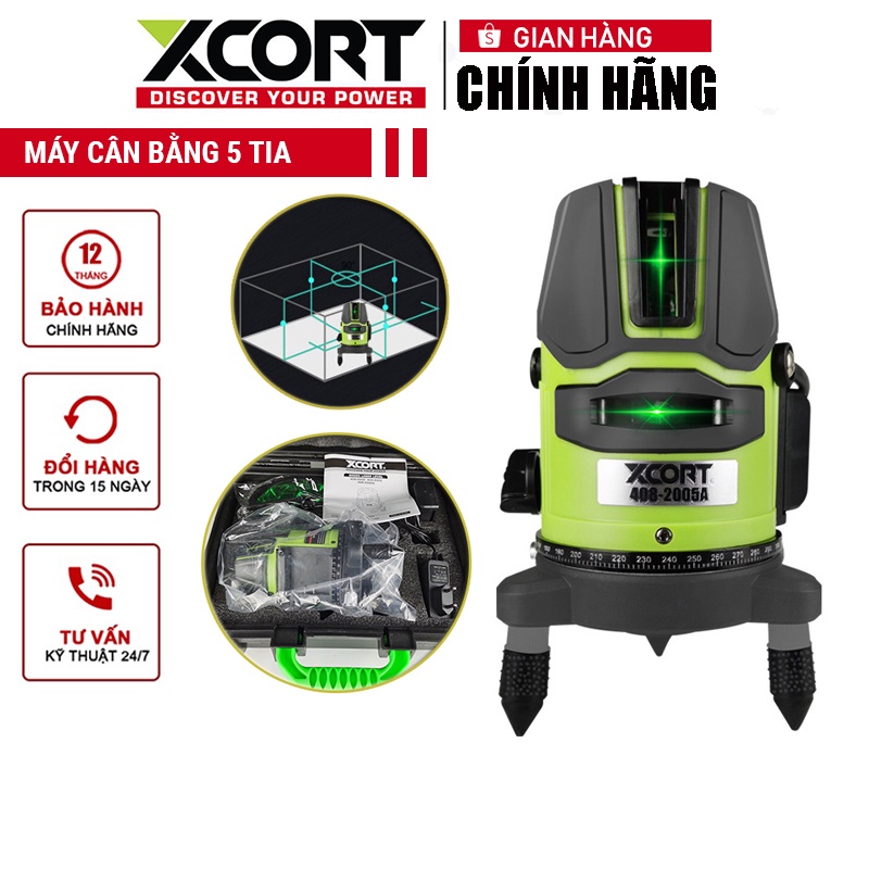 Máy cân bằng laser 5 tia XCORT Tặng kèm chân đế và phụ kiện | Shopee Việt Nam
