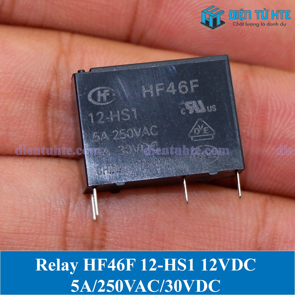Relay 12V 4 chân HF46F 12-HS1 tiếp điểm thường mở 5A - chính hãng ...