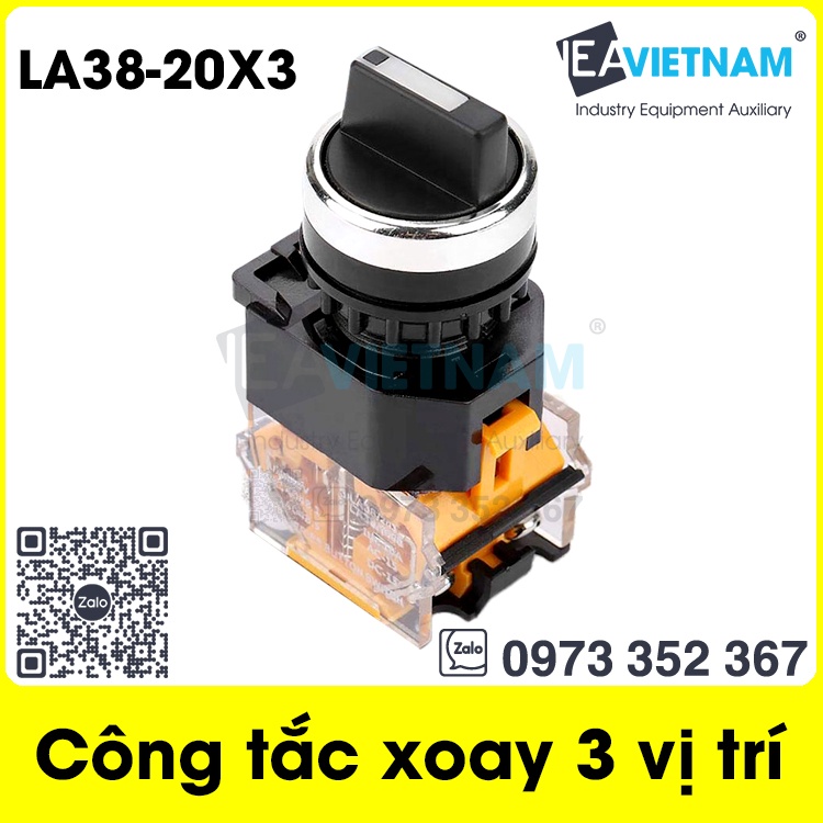 Công tắc xoay 3 vị trí phi 22 mm LA38-20X3 / Công tắc xoay 3 tiếp điểm 22mm | Shopee Việt Nam