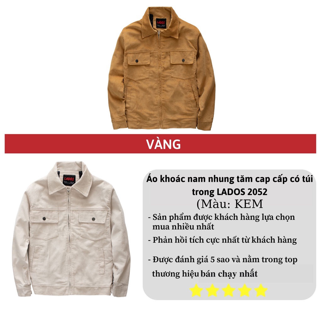Áo khoác nam nhung tăm cao cấp có túi trong LADOS 2052 form đẹp, trẻ ...