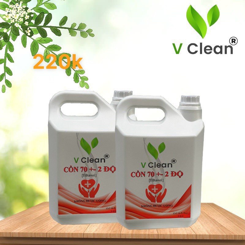 Cồn y tế Vclean 70 độ can 5l | Shopee Việt Nam