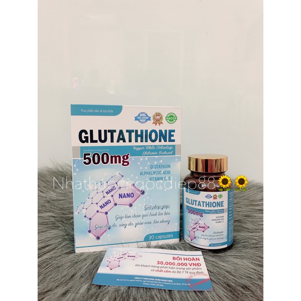 Viên Uống Trắng Da Glutathion 500mg (Lọ 30 viên) | Shopee Việt Nam