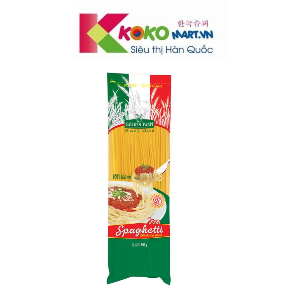 Mì Spaghetti truyền thống Golden Farm 500g | Shopee Việt Nam