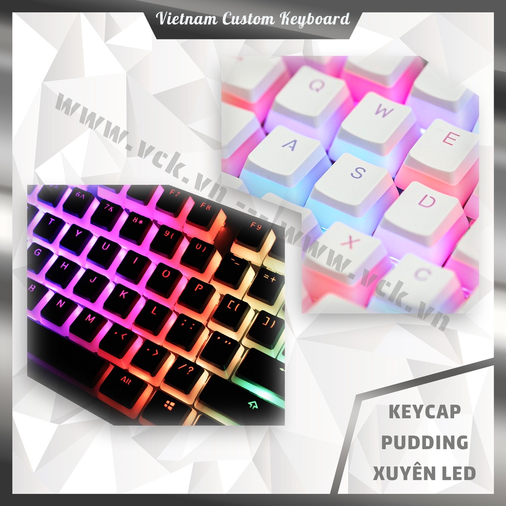 [Sẵn] Keycap Pudding | 117 Nút Xuyên Led | Full Layout Phổ Biến ...