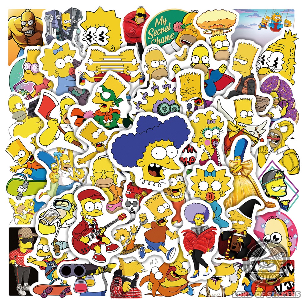 Set 50 Nhãn Dán The Simpsons Sticker Hoạt Hình Gia Đình Simpson Chống ...