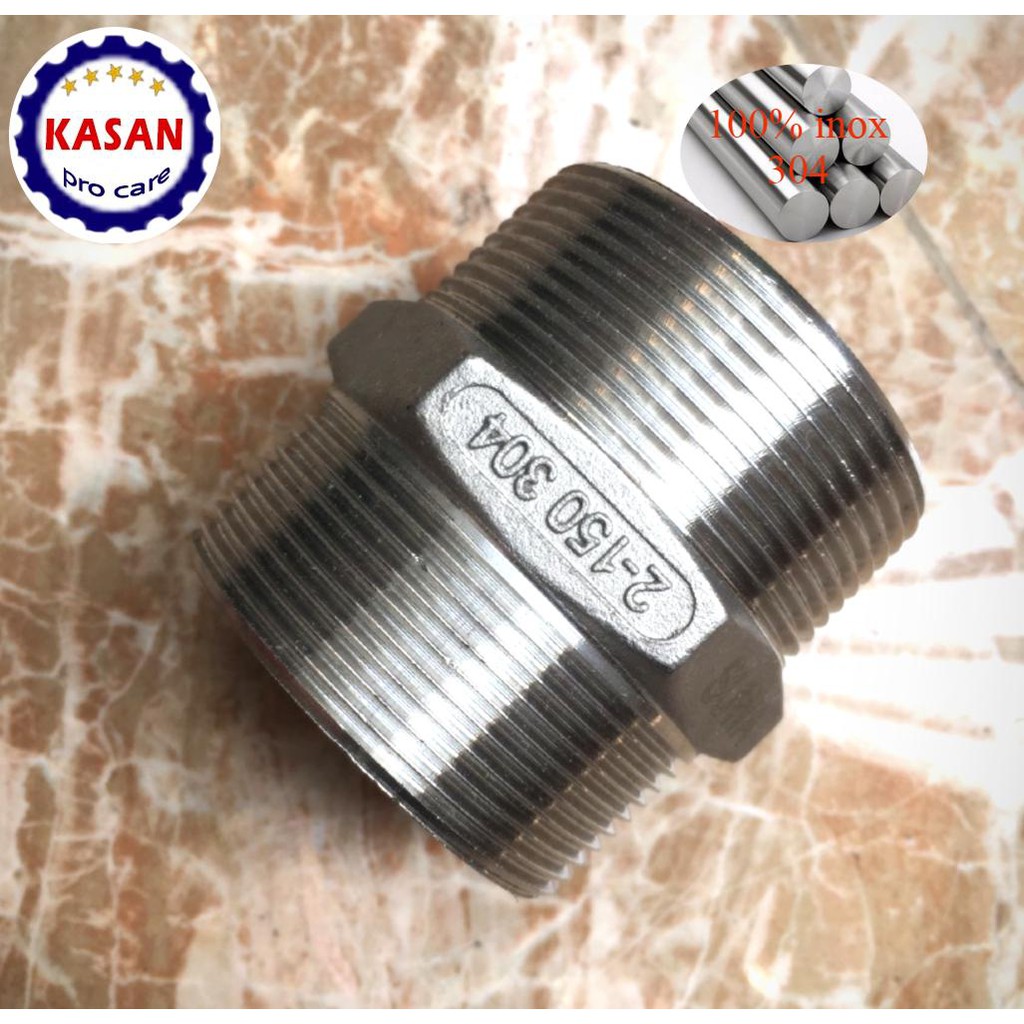Kép ren Nối inox 2 đầu ren ngoài DN20 DN15 , phi 21- 27 inox 304 | Shopee Việt Nam