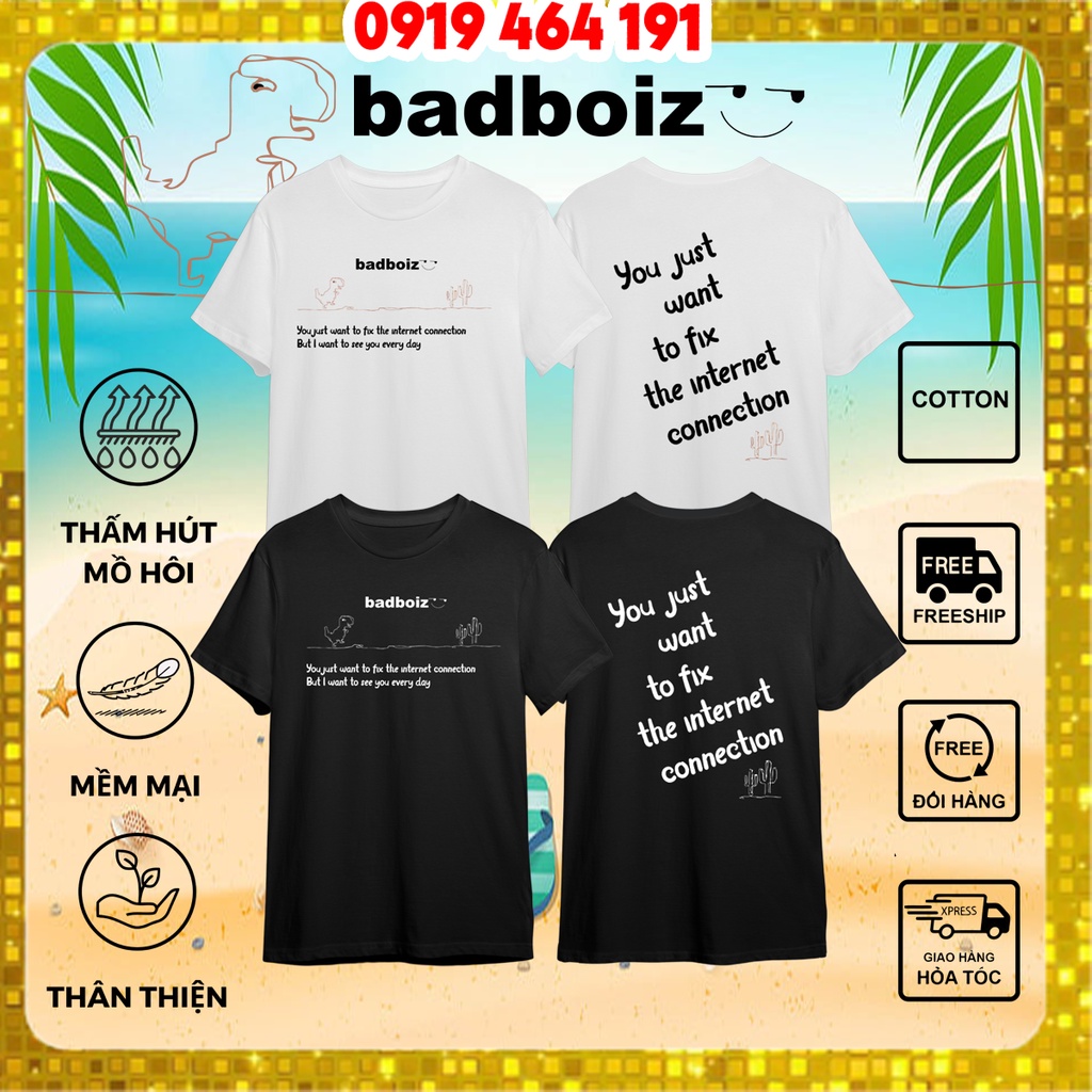 Áo thun sad boiz saddio khủng long, áo thun badboiz, vải cotton dày mịn ...