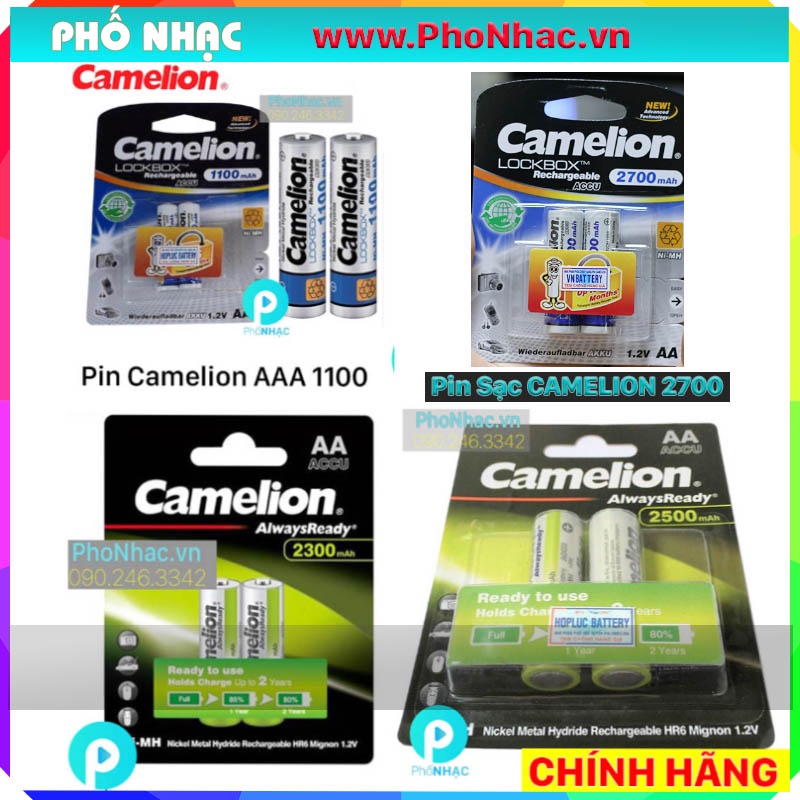 PIN SẠC AA,AAA CAMELION 2700MAH, 2500MAH, 1100MAH. Sạc Nhanh Camelion ...