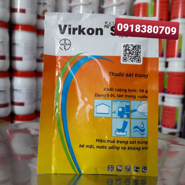 Virkon™ S gói 10 g . Sát trùng chuồng, khử mùi hôi. An toàn da, nước ...