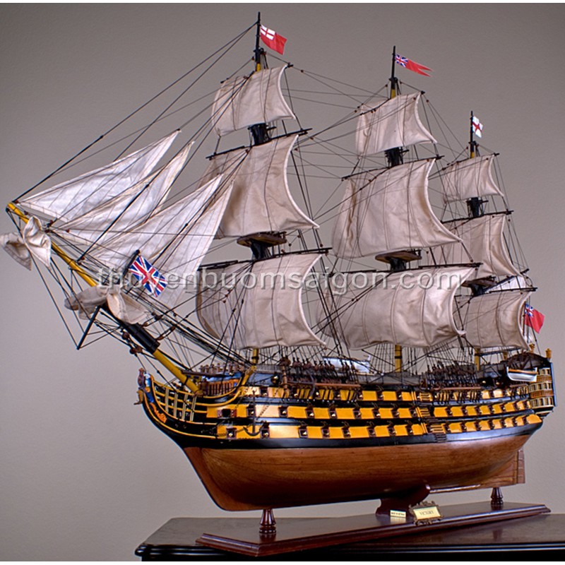 Mô hình thuyền buồm phong thủy HMS Victory gỗ tự nhiên hàng cao cấp lắp ...
