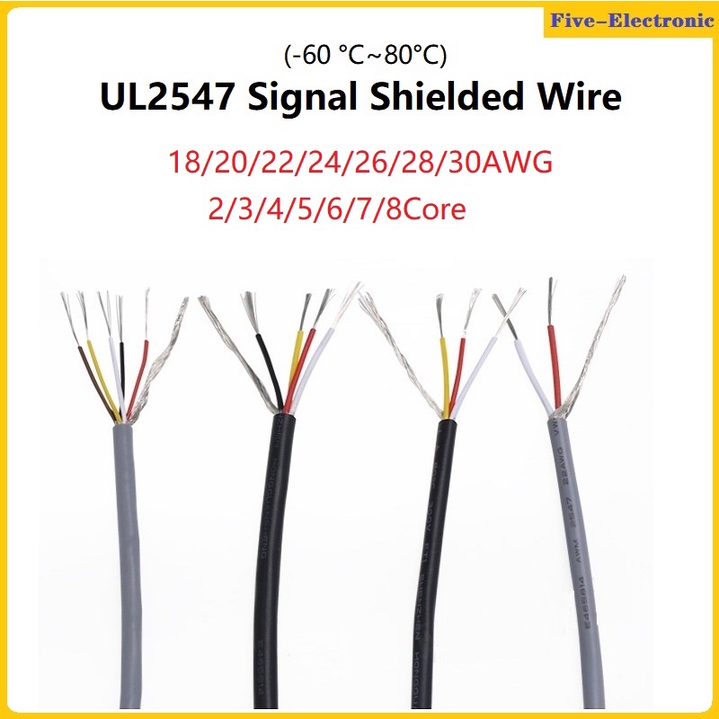 5M UL2547 Cáp được bảo vệ tín hiệu Cách điện 22AWG 24AWG 26AWG 28AWG ...