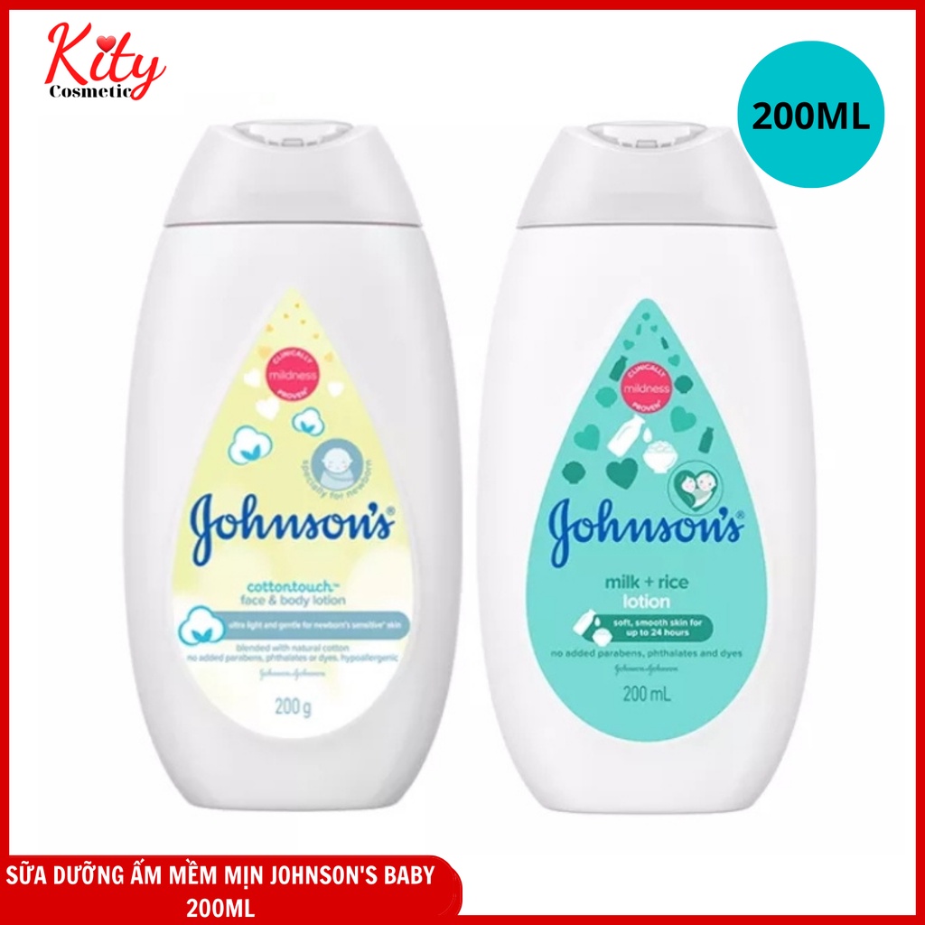 Sữa dưỡng thể Johnson's Face & body Lotion Milk Rice 200ml & Johnson ...